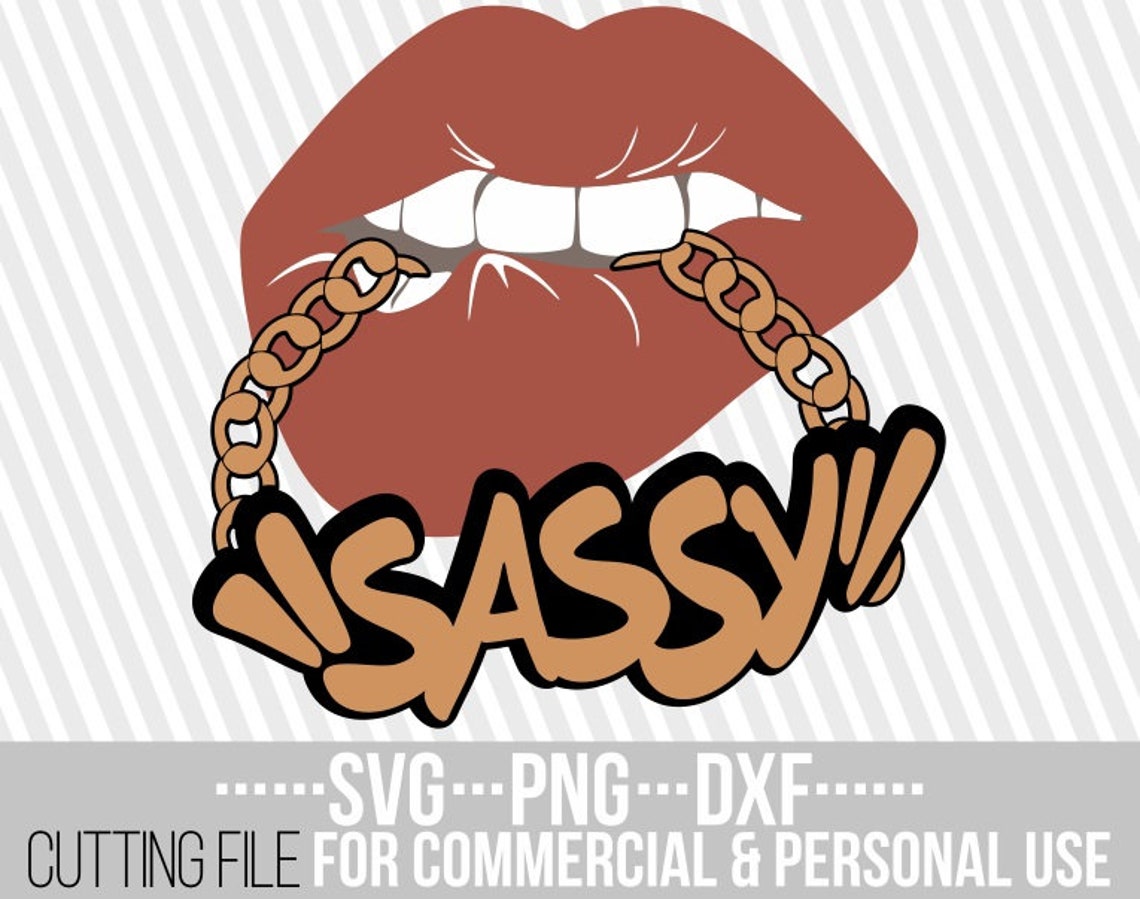 Sassy Svg Gold Chain Svg Biting Lips Svg Afro Woman Black - Etsy