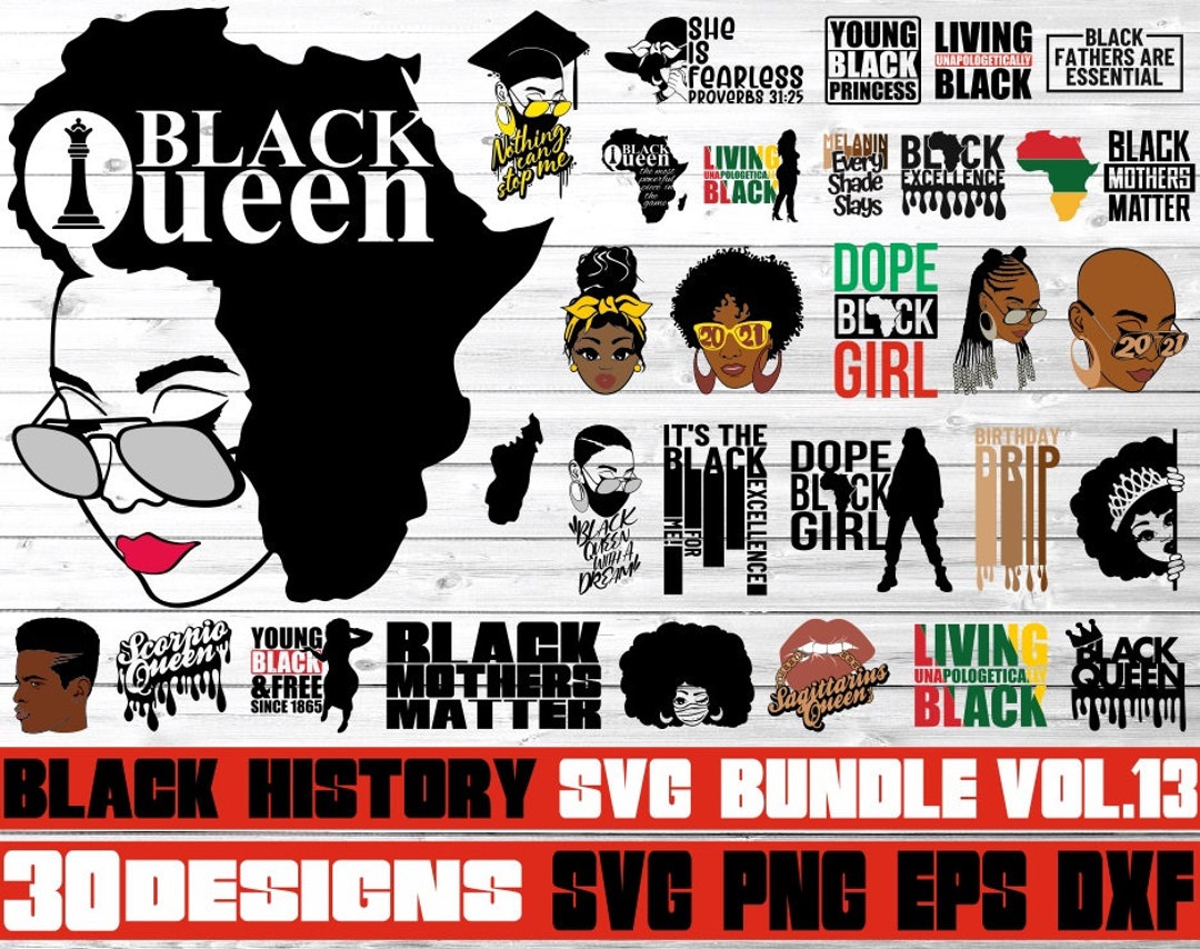 30x Afro Woman Bundle Svg Melanin Black History Month Svg African