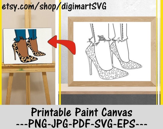 Tacones altos png Cheetah Print svg Zapatos Dibujos para - Etsy México