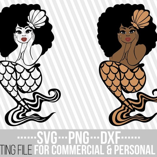 Black Mermaid Svg Woman Svg Afro Girl Svg Natural Hair Svg - Etsy