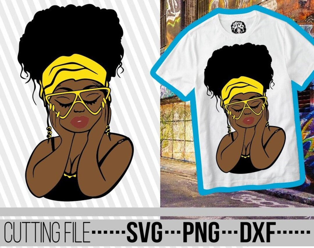 Afro Woman Svg, Thick Svg, Black Girl Svg, Bandana Svg, Melanin Svg ...