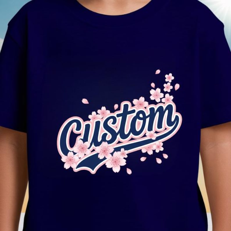 Custom Name Cherry Blossom PNG | Personalized Floral Script Design for ...