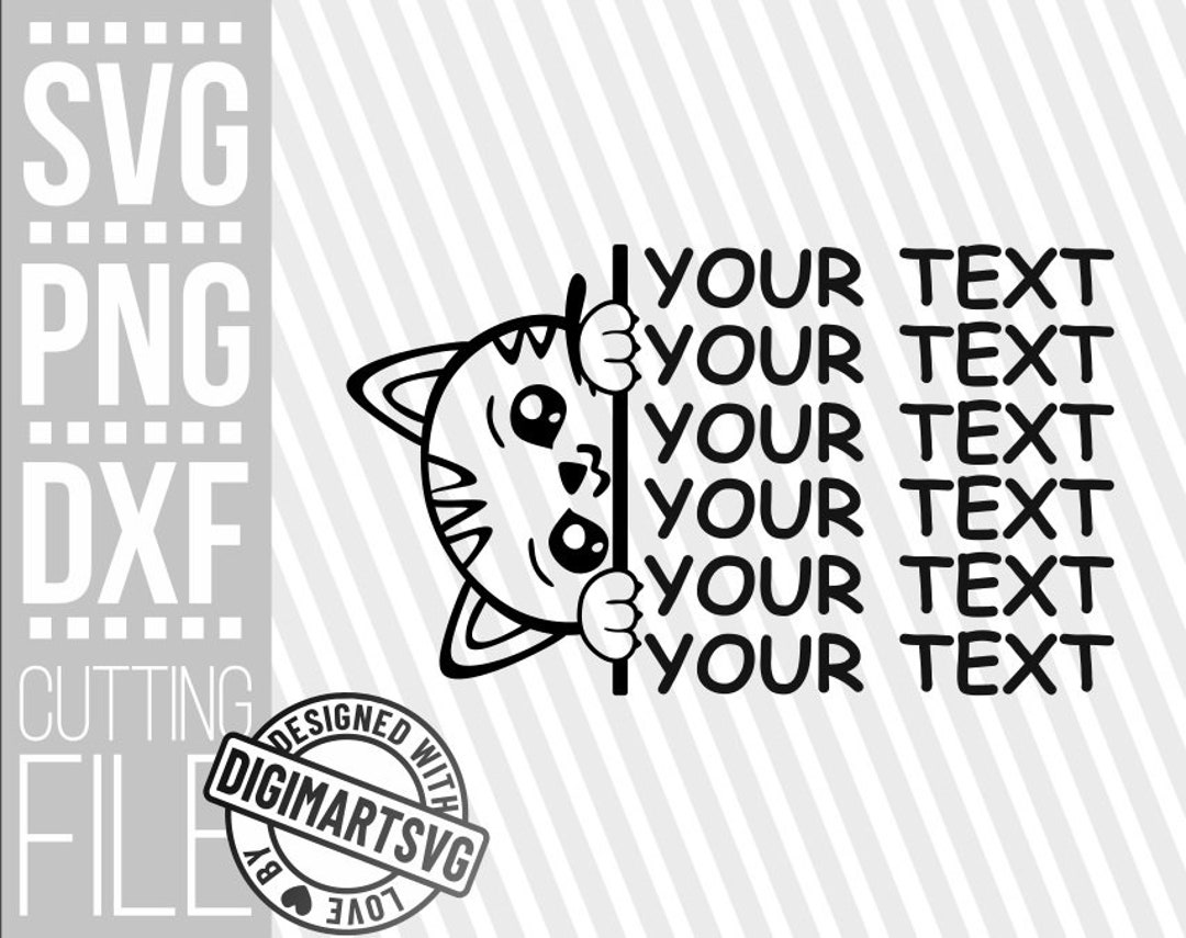 Peeking Cat Svg, Monogram Svg, Feline Svg, Cat Lover Svg, Your Name Svg ...