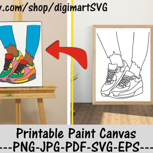 Mermaid Printable Paint Canvas Afo Svg Woman Coloring - Etsy