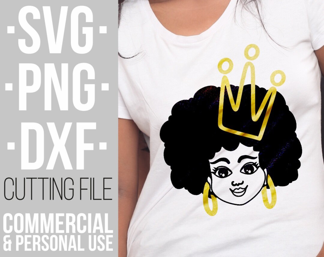 Black Princess Svg, Afro Woman Svg, Gold Crown, Black Girl Magic, Queen ...