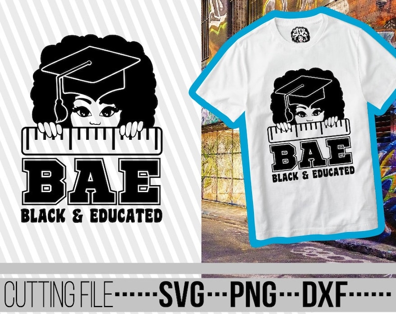 Black and Educated Svg Afro Woman Svg Graduation BAE - Etsy
