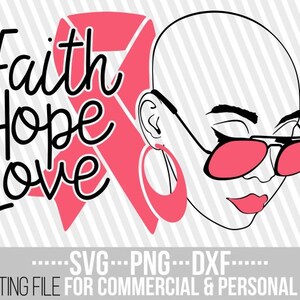 Fight Hope Love Svg, Breast Cancer, Pink Ribbon Svg, Awareness Ribbon ...