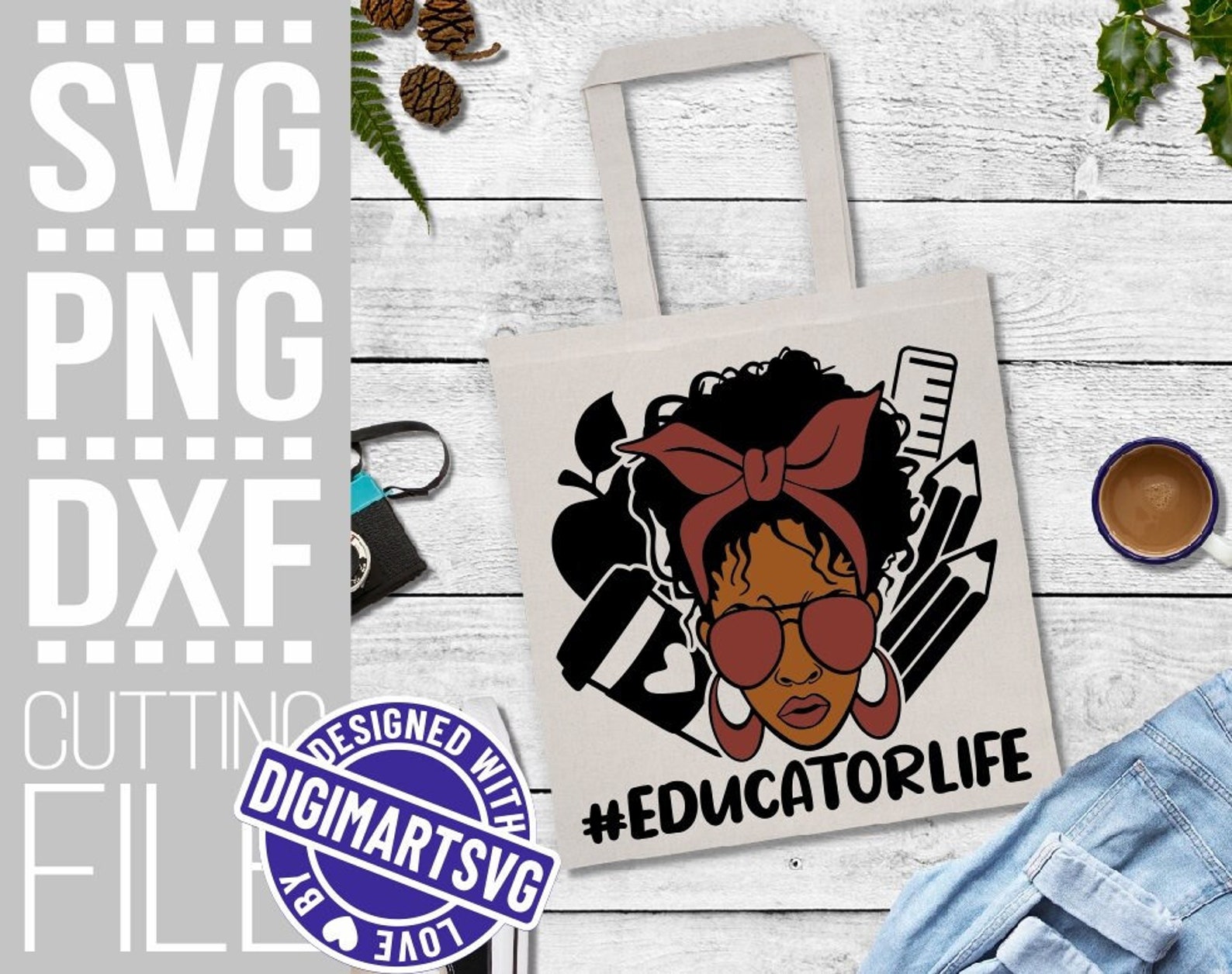 Educator Life Svg, Afro Messy Bun Svg, Back to School Svg, Teacher Svg ...