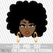 Sweet Black Girl With Earrings Svg, Natural Hair Svg, Melanin, Afro ...