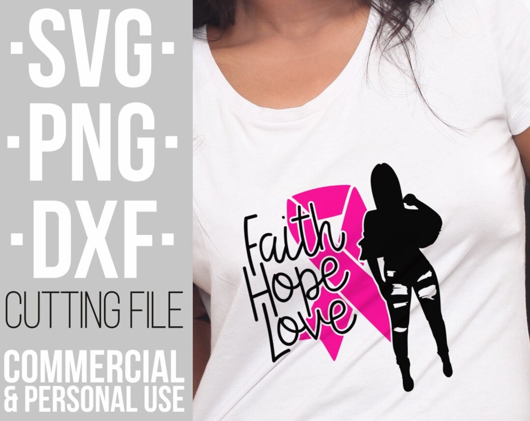 Faith Hope Love Svg, Breast Cancer, Pink Ribbon Svg, Awareness Ribbon ...