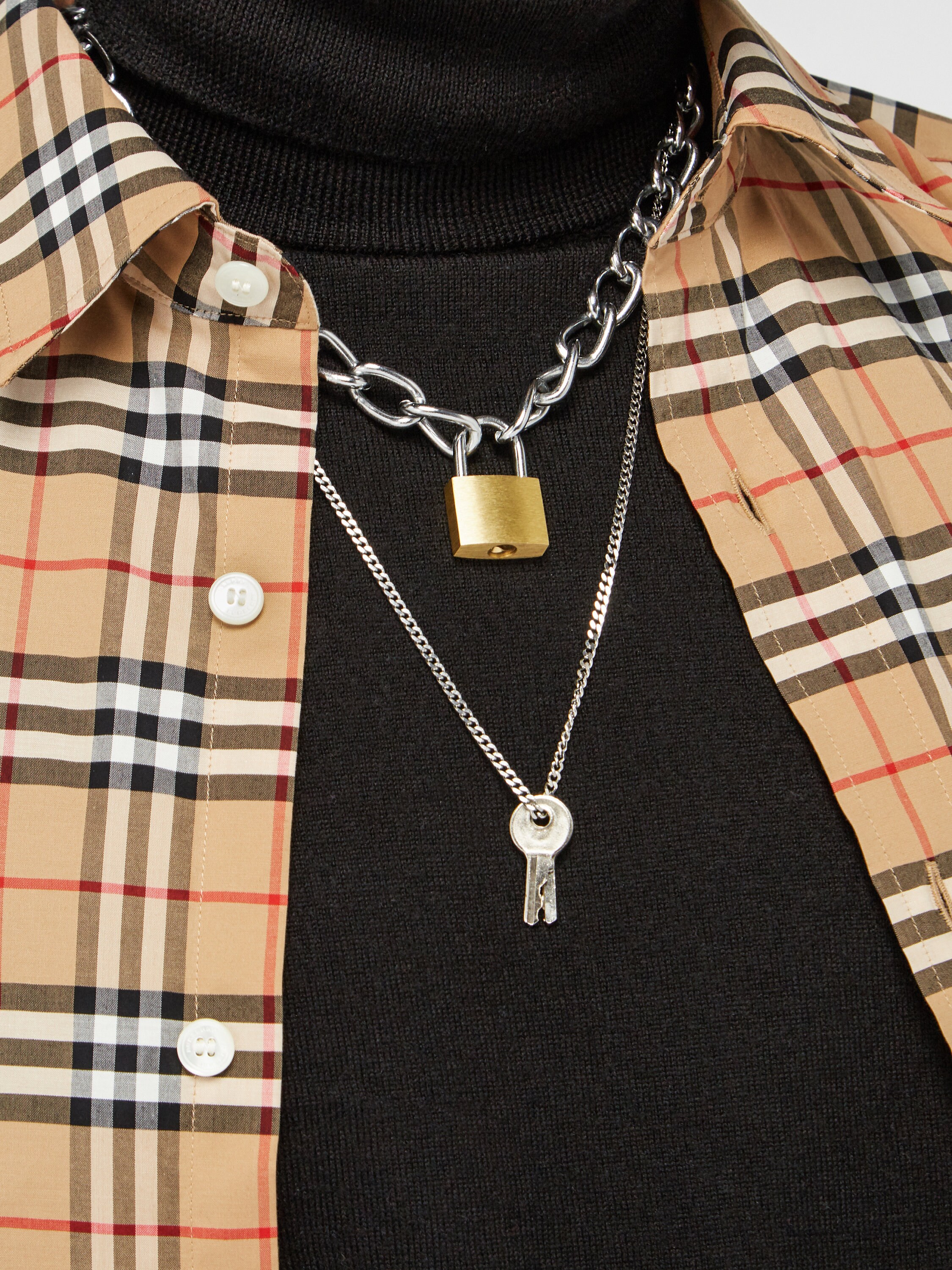 Lock and Key Chain Necklace - Etsy