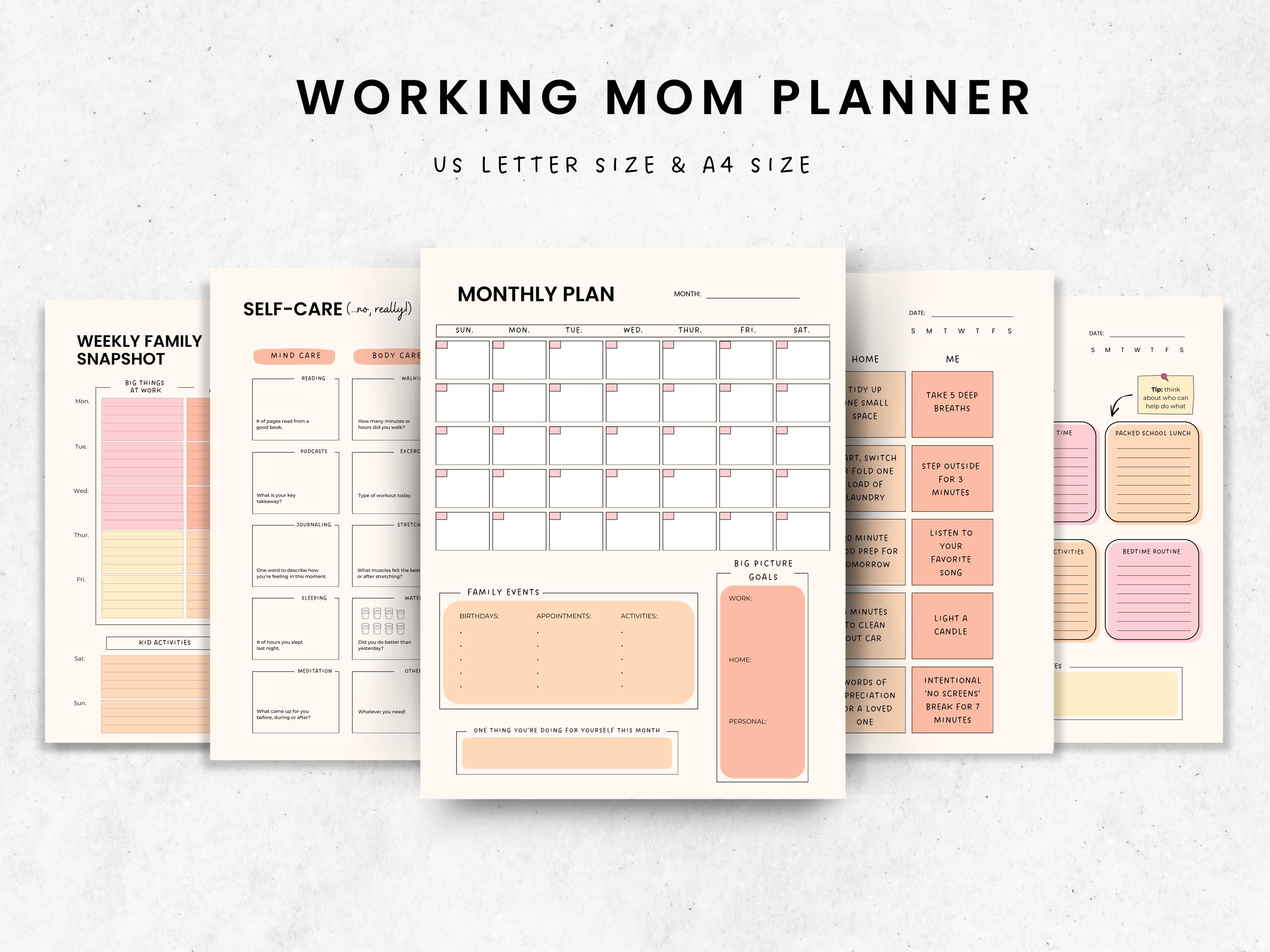 PRINTABLE Daily Planner | Working Mom Productivity Planner, To-do List ...