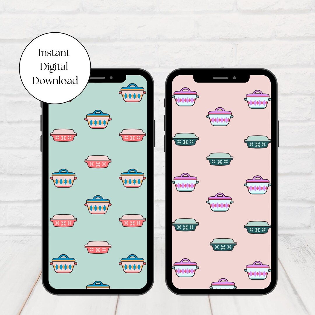 INSTANT Digital Download Aesthetic Pastel Phone Wallpaper, Corning Ware ...