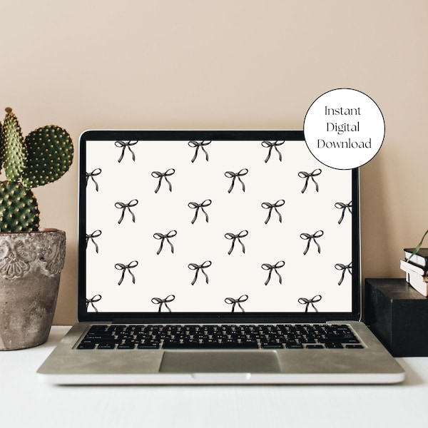 Pink Bow Laptop Wallpaper - Etsy