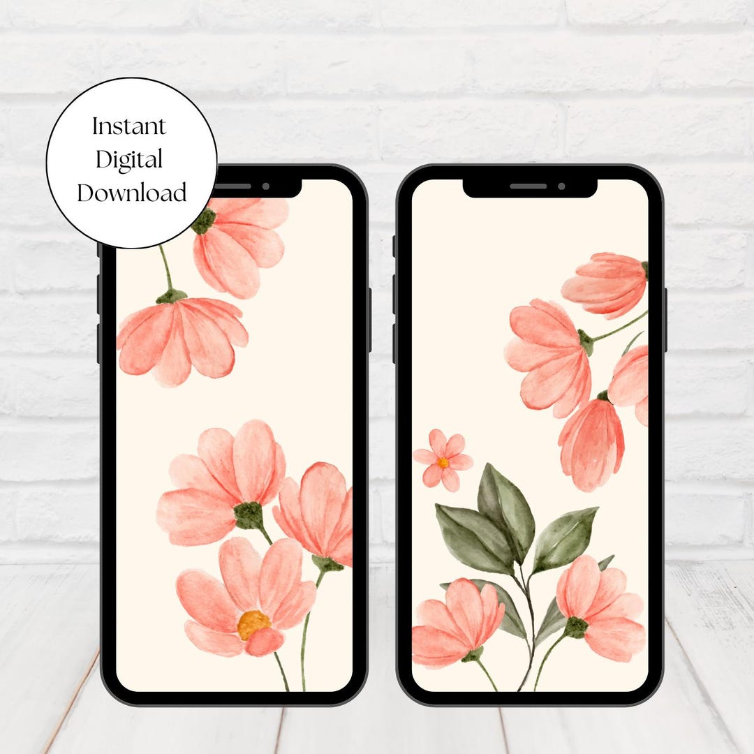 Aesthetic Flower iPhone Wallpaper, Watercolor Phone Background ...