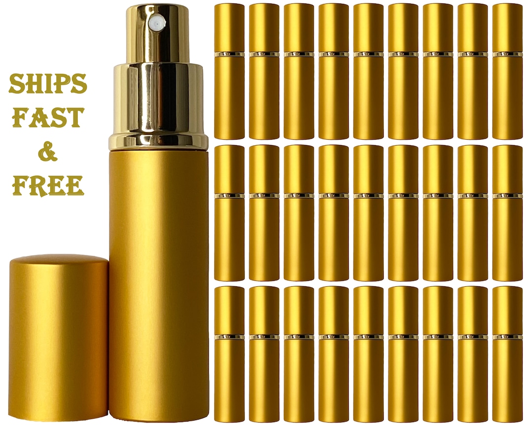 10ml 0.34oz Empty Perfume Glass Spray Deluxe Refillable Bottles Gold ...