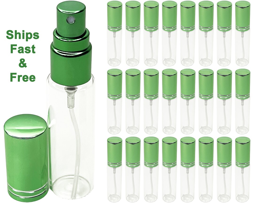 10ml 0.34oz Empty Perfume Glass Spray Bottles Green Atomizers Lined Cap - Etsy