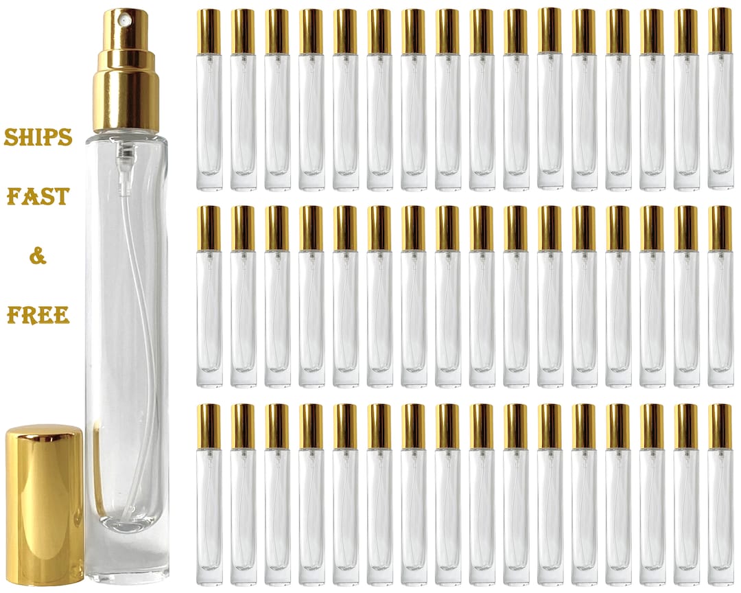10ml 0.34oz Empty Perfume Cylinder Thick Glass Spray Bottle Gold Atomizer Refillable - Etsy