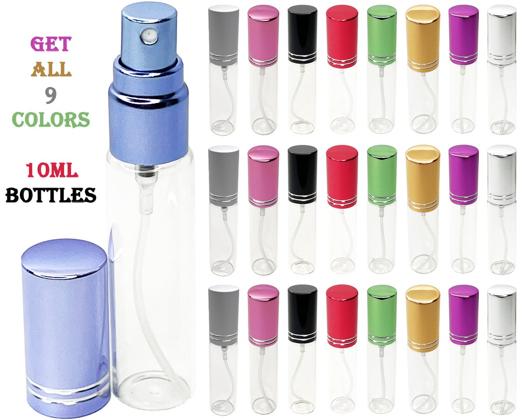All 9 Colors Included 10ml 0.34oz Set Glass Spray Lined Cap 9 Bottles ...