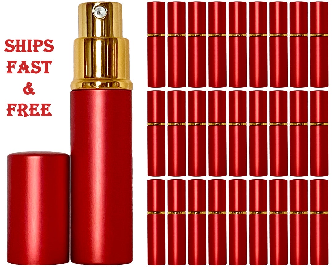 6ml 0.20oz Empty Perfume Glass Spray Bottles Gold Atomizer Red Casing ...