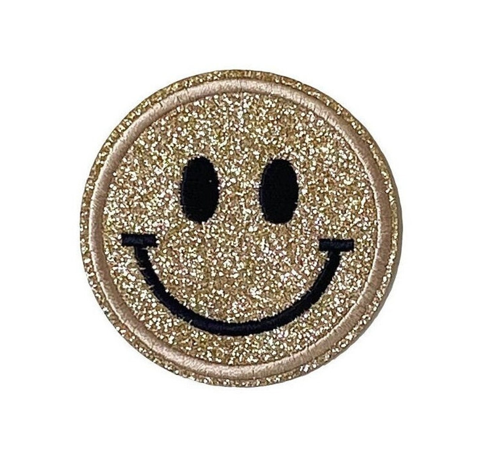 Smiley Face Happy Face Beige Champagne Sparkly Iron On | Etsy
