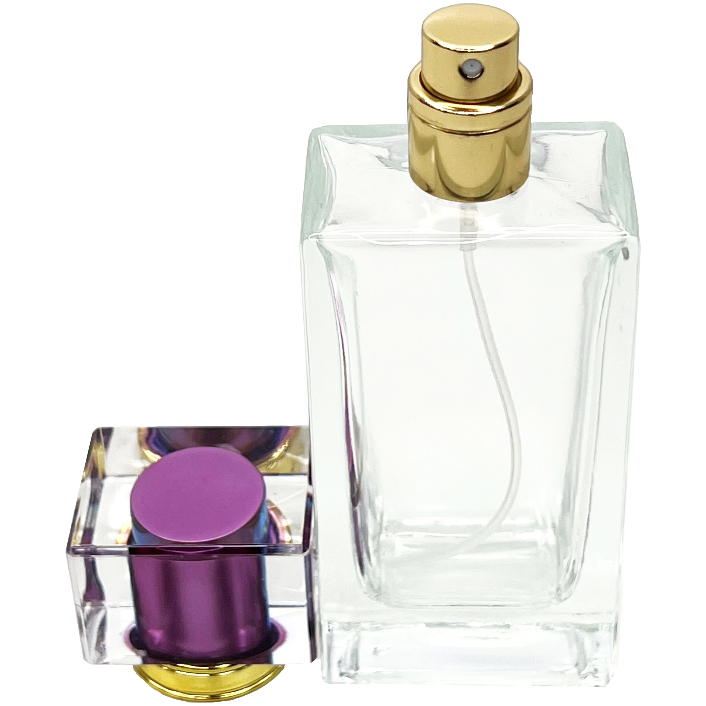 50ml 1.7oz 4 Colors Thick Heavy Rectangle Clear Perfume Spray Glass ...
