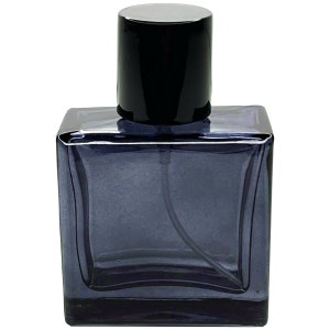 30ml 1oz Blue Empty Glass Perfume Square Spray Bottles Silver Atomizer ...