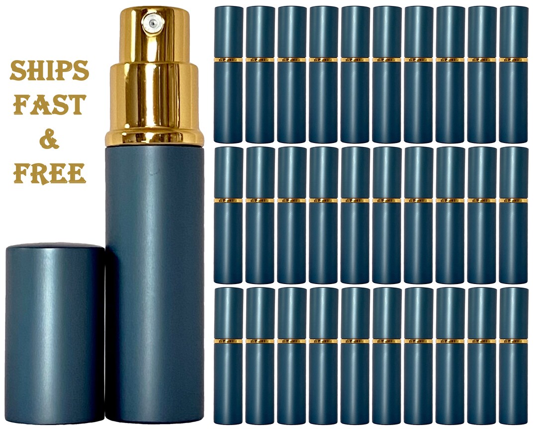 6ml 0.20oz Perfume Glass Spray Bottles Gold Atomizer Blue Casing ...