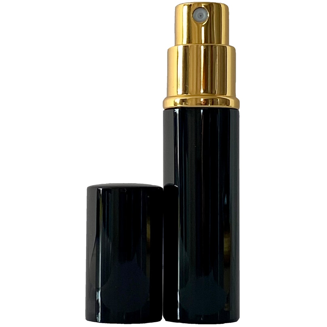 6ml 0.20oz Deluxe Glass Perfume Spray Bottles Black Casing Gold ...