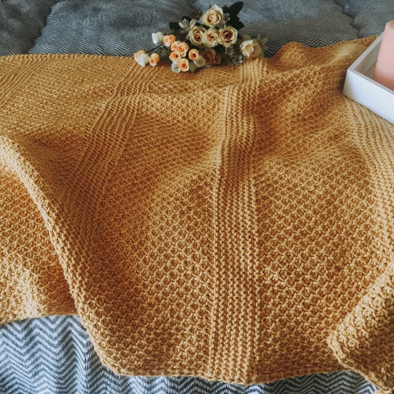 Vintage Tunisian Crochet Afghan Pattern: Easy Beginner Throw (PDF ...