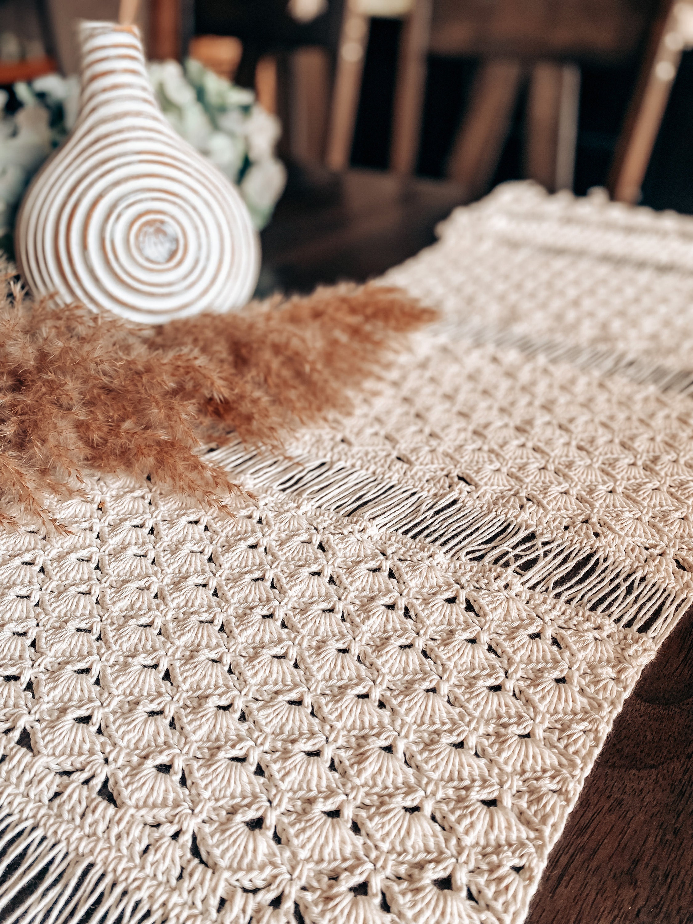 Boho Crochet Table Runner Pattern: Macrame Style (PDF Download) - Etsy