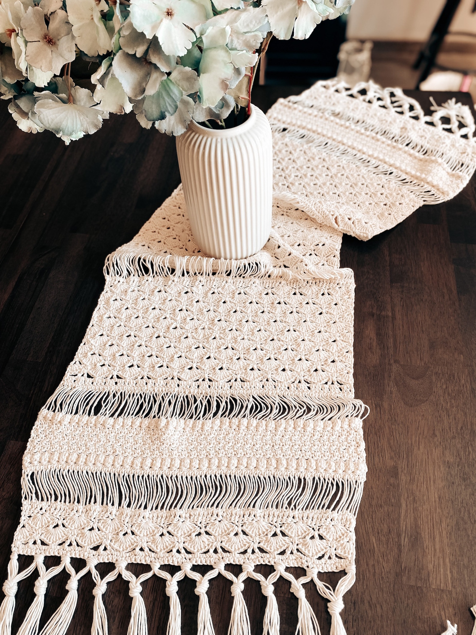 Boho Crochet Table Runner Pattern: Macrame Style (PDF Download) - Etsy