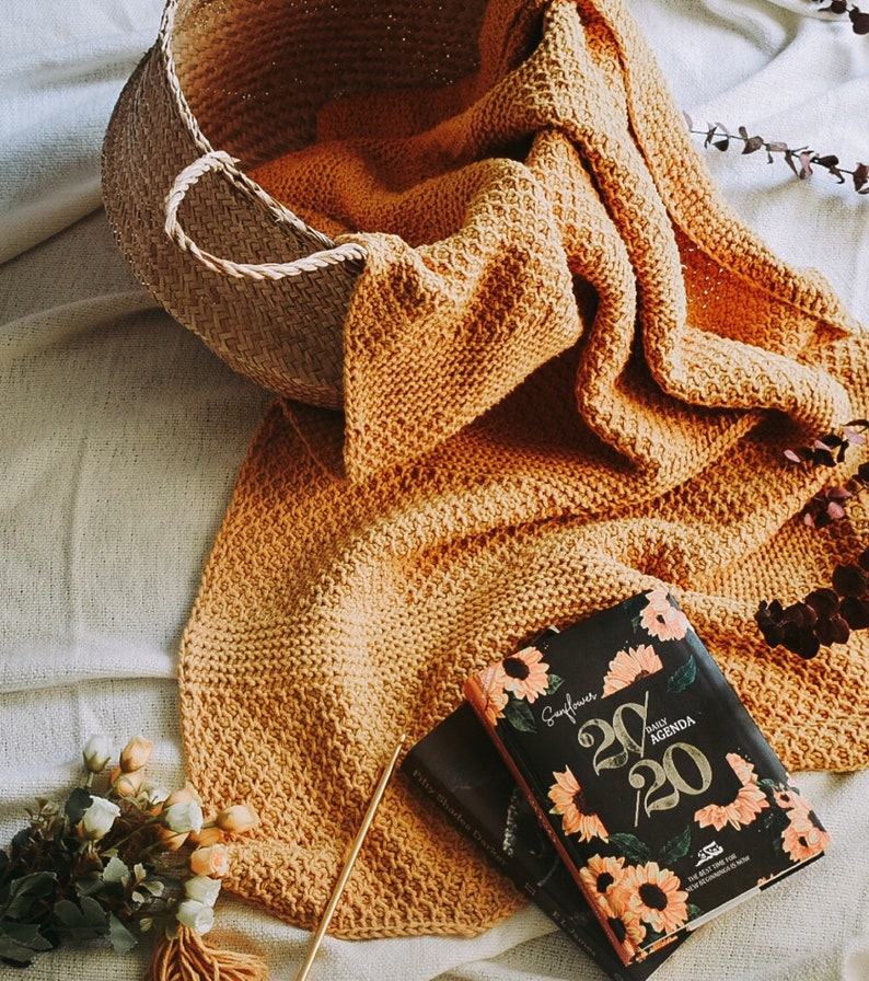 Vintage Tunisian Crochet Afghan Pattern: Easy Beginner Throw (PDF ...