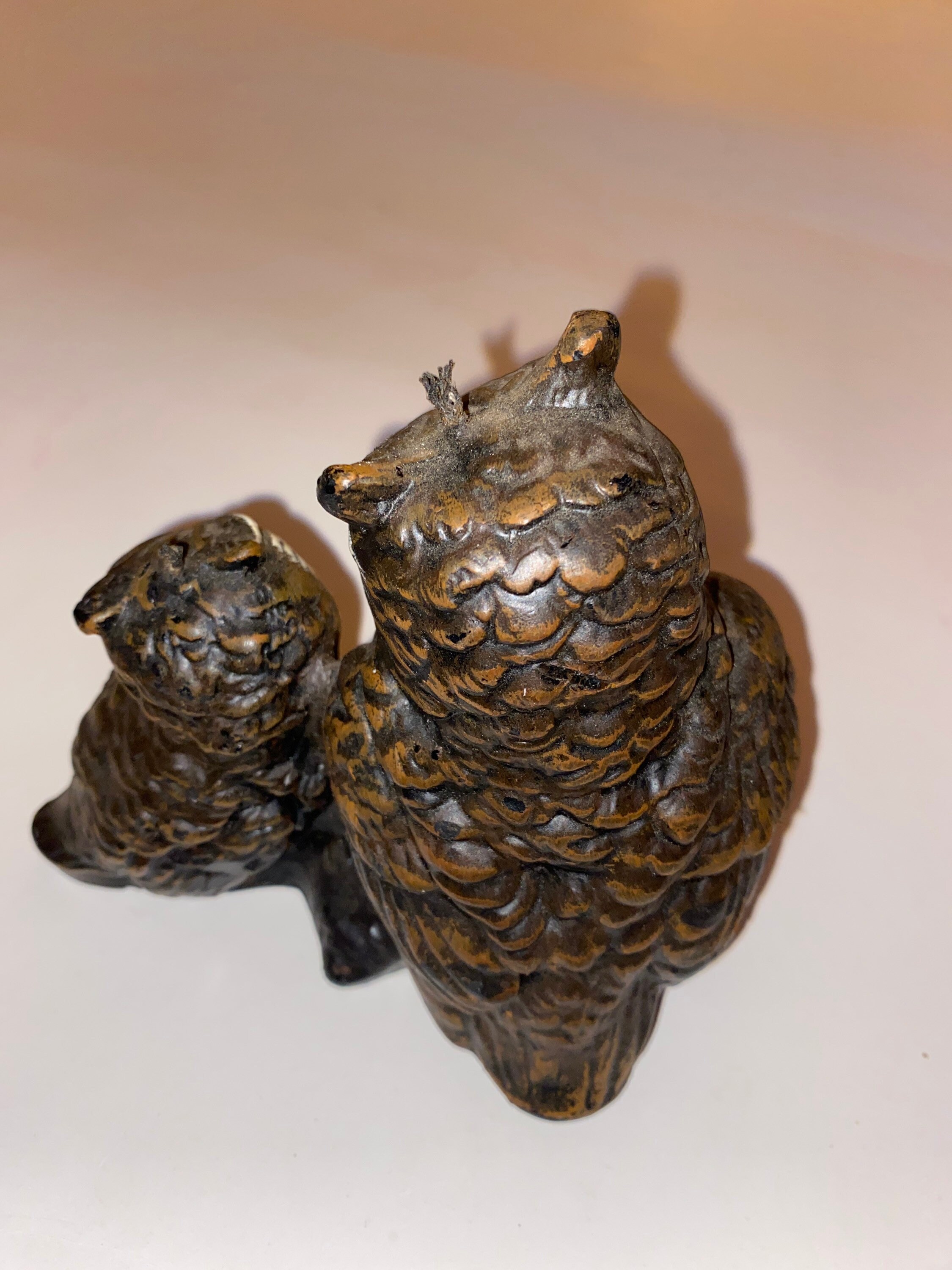 Vintage owl candle figure