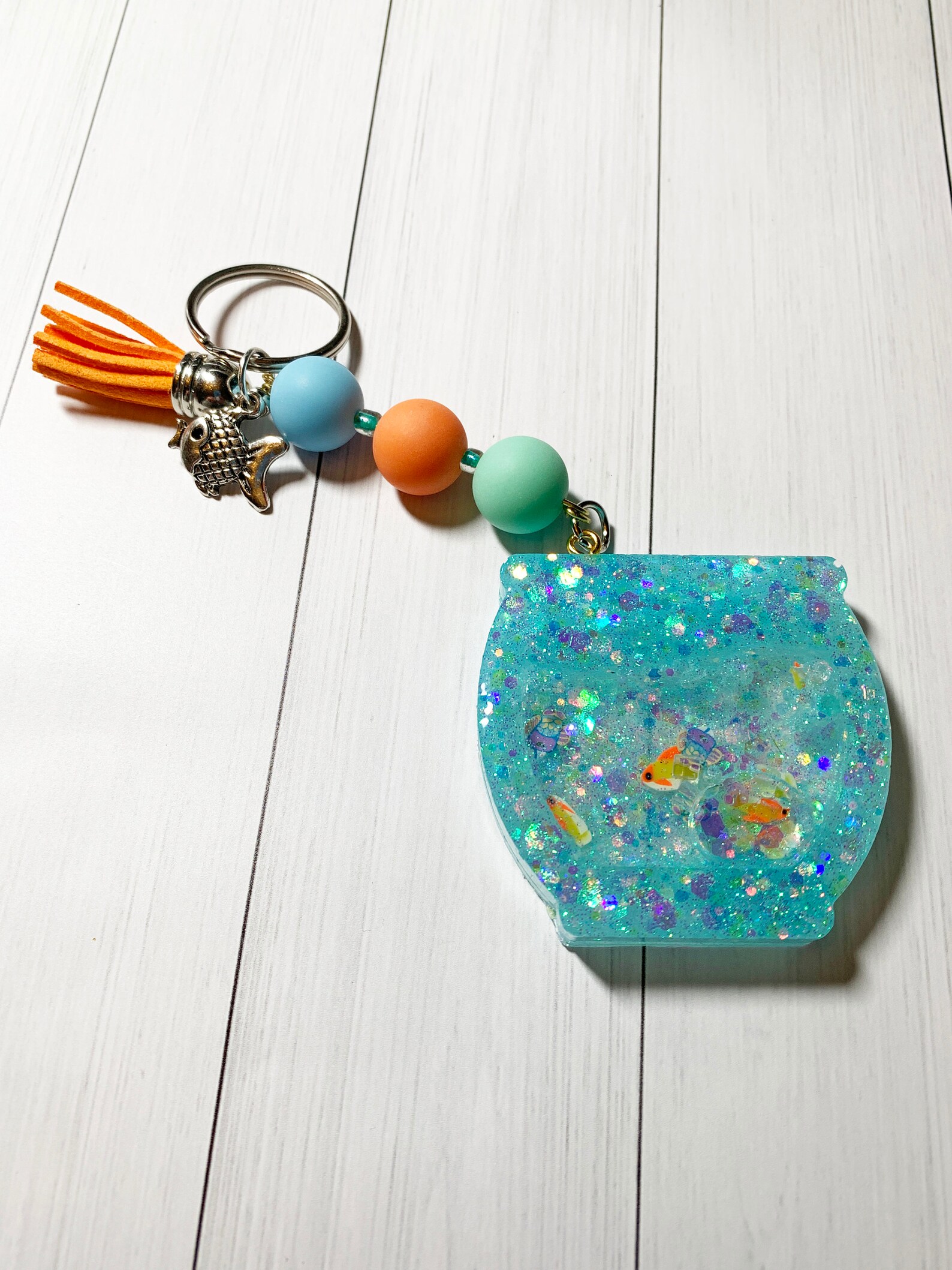 Fish bowl keychain goldfish keychain aquarium keychain fish | Etsy