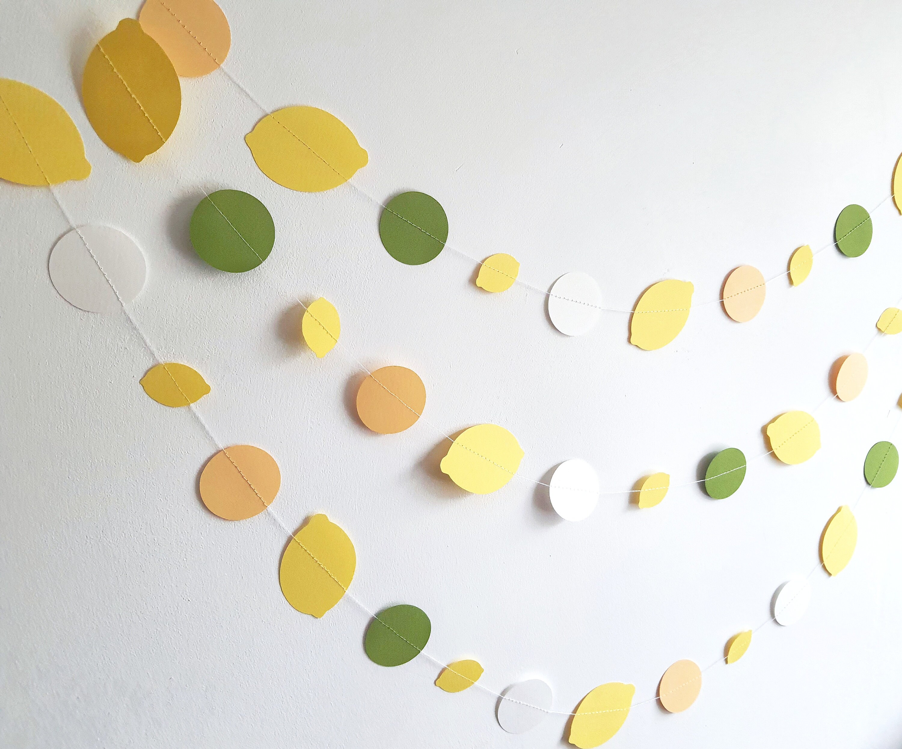 Lemon Garland, Citrus Party Decoration, Handmade Paper Banner - Etsy