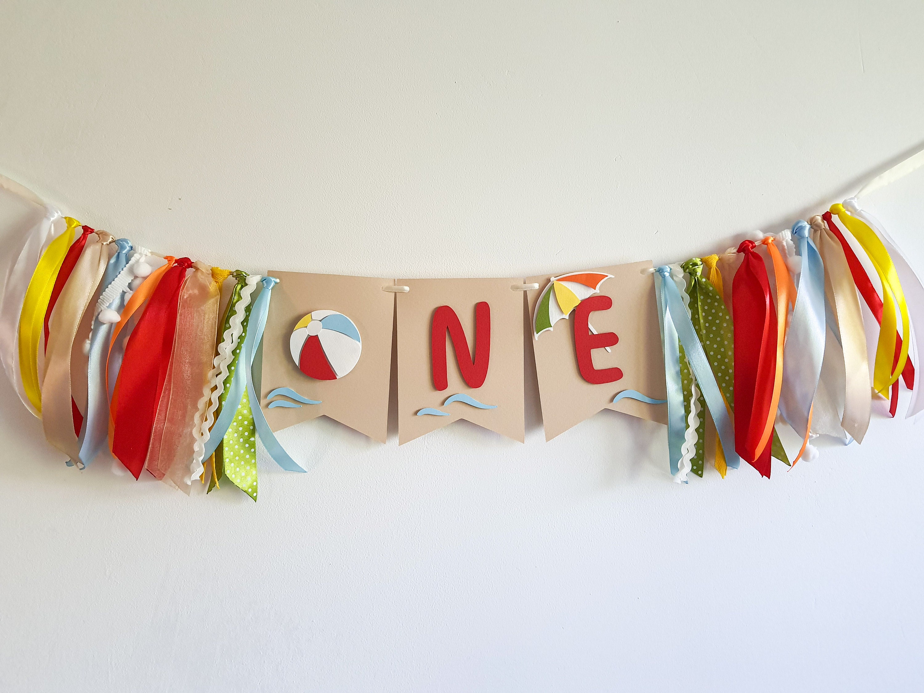 Beach Ball High Chair Banner, First Birthday Pool Party Decor - Etsy