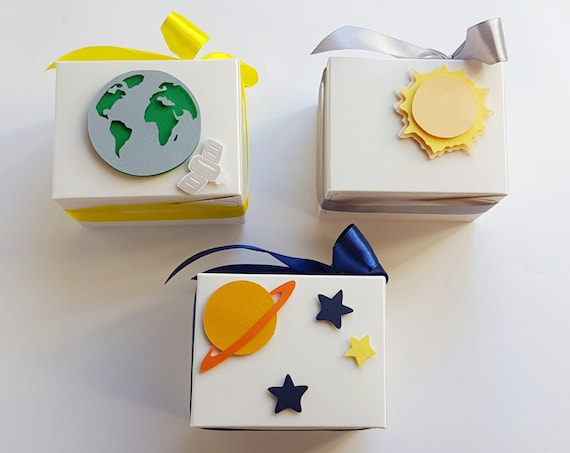 Outer Space Planets Favor Boxes First Trip Around the Sun | Etsy