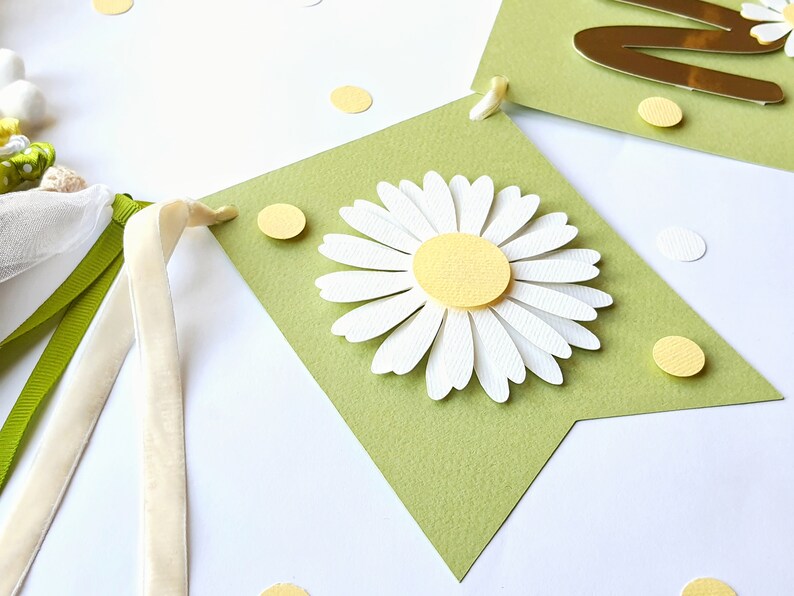 Daisy One High Chair Banner, Daisy Birthday Party Boy, ONE Floral 1st ...