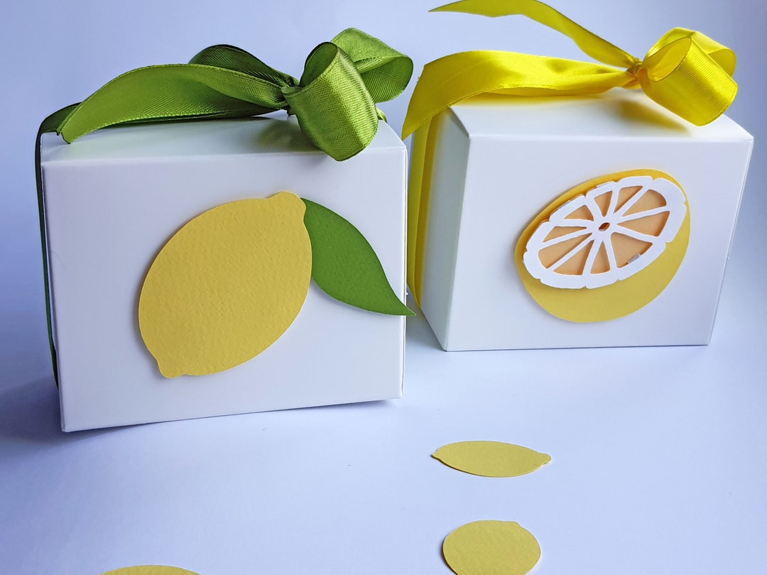 Lemon Favor Boxes, Themed Baby Shower Citrus 1st Birthday Party ...