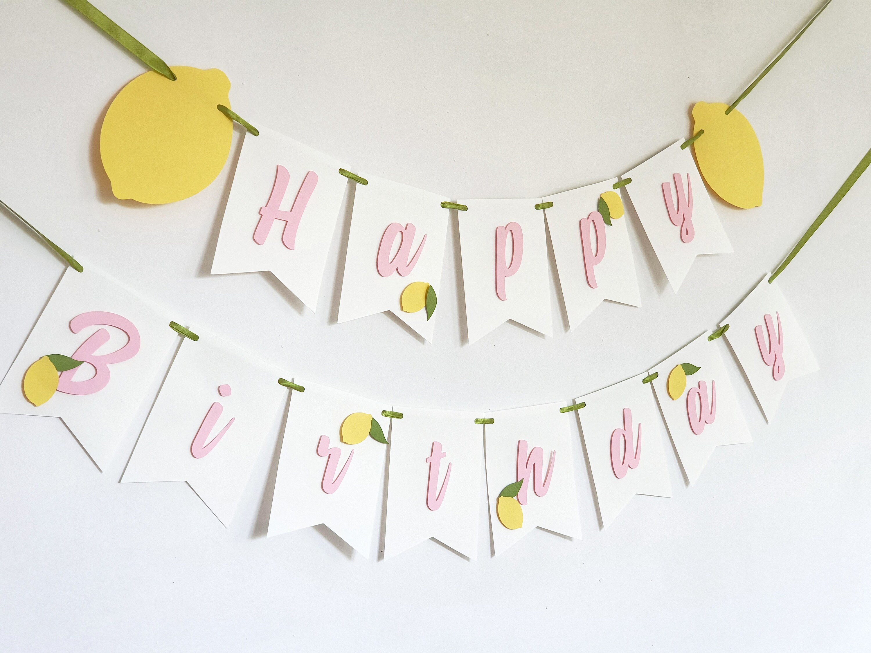 Lemon Happy Birthday Banner Lemon Party Decoration Lemon - Etsy