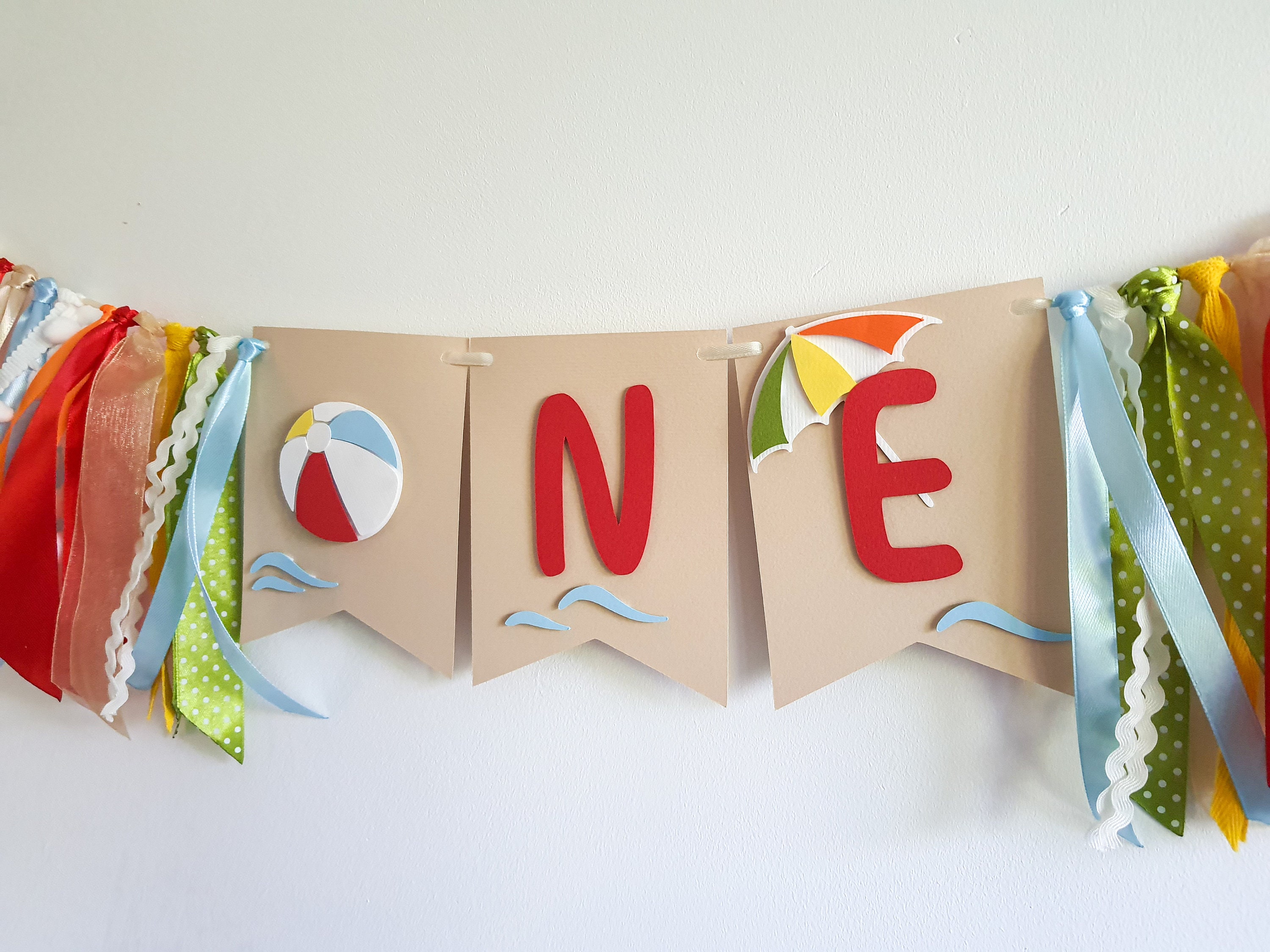 Beach Ball High Chair Banner, First Birthday Pool Party Decor - Etsy