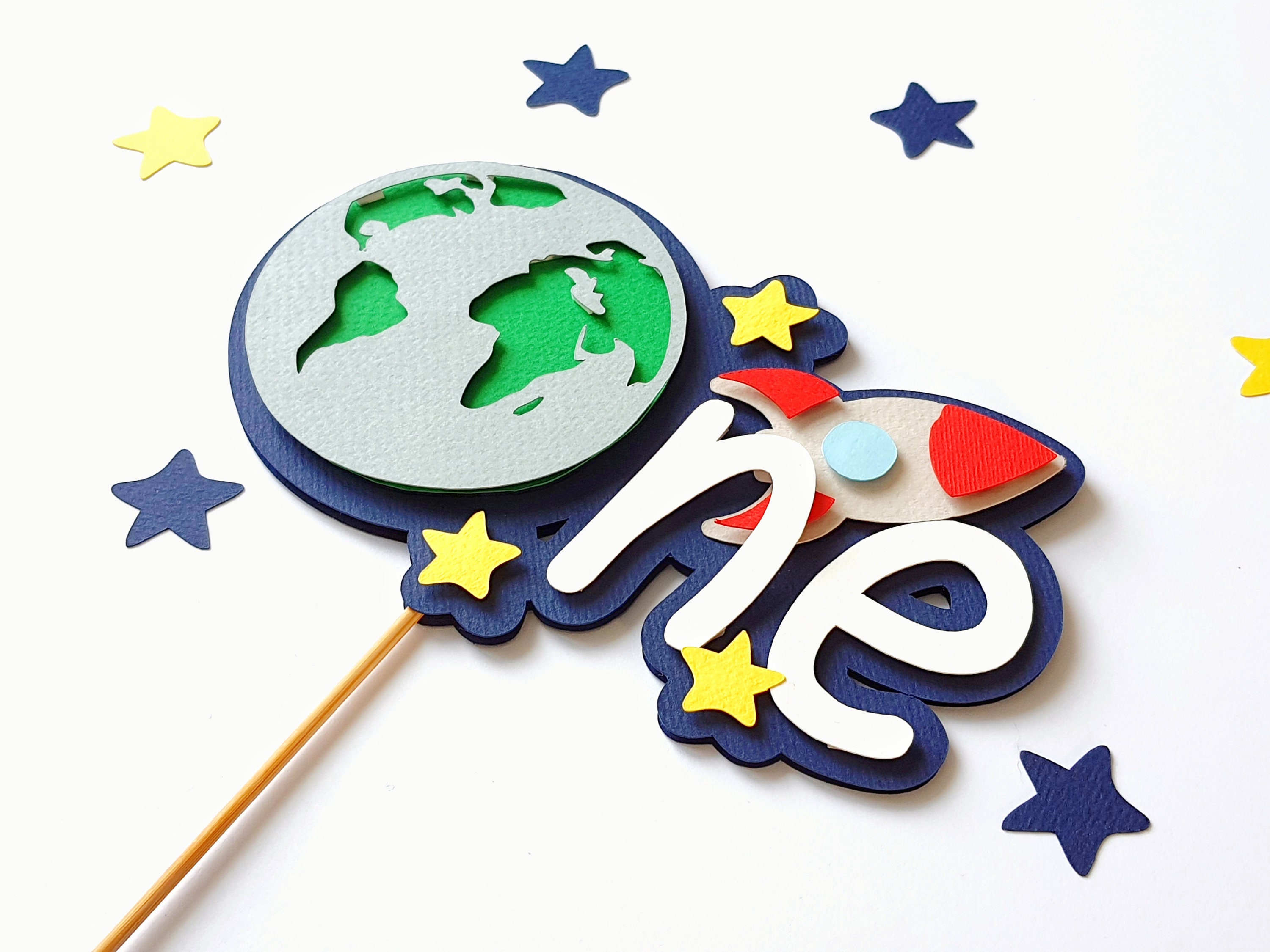 Outer Space Planets Cake Topper First Trip Around the Sun - Etsy