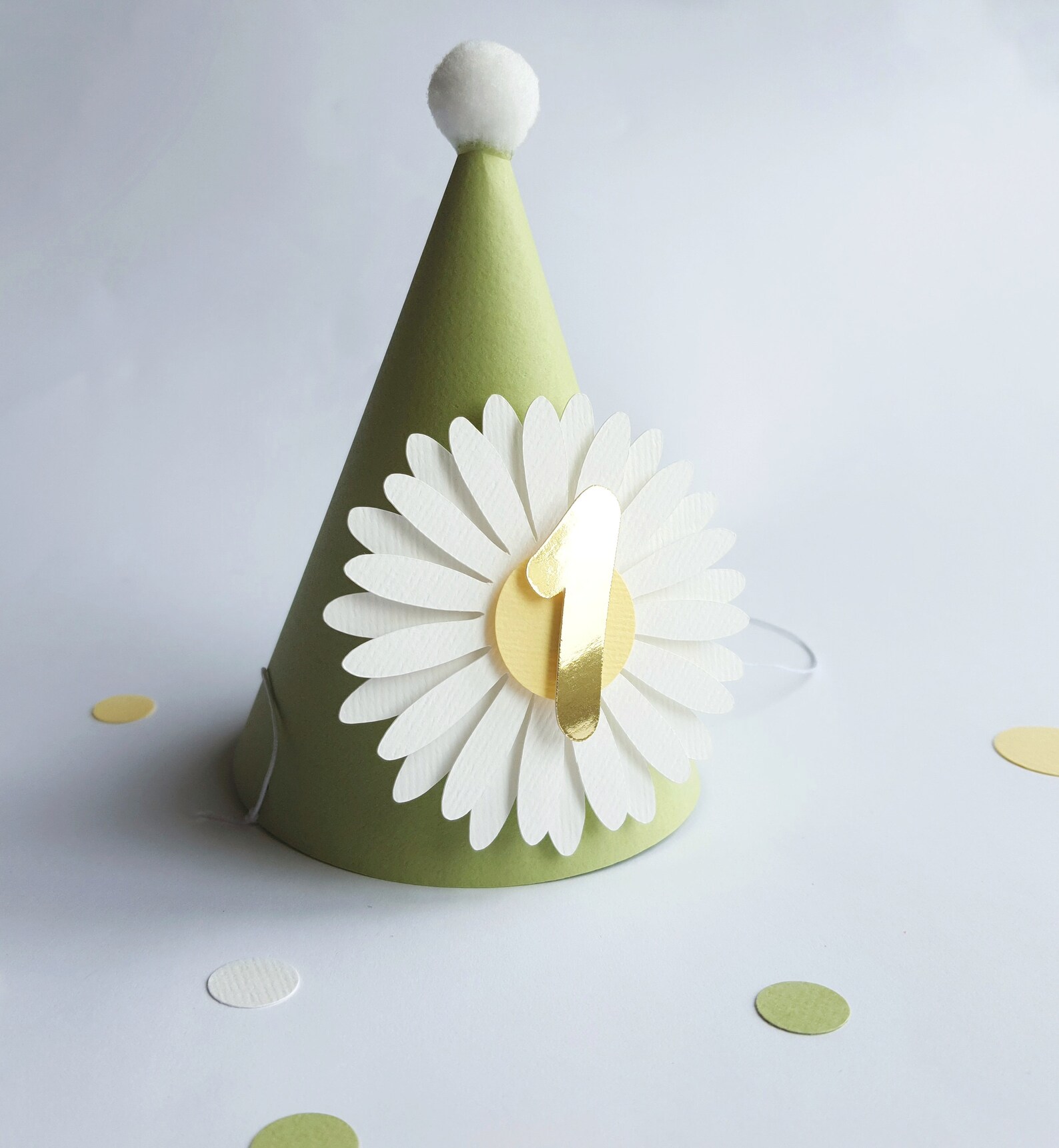 Daisy First Birthday Party Hat, Blush and Gold - Etsy