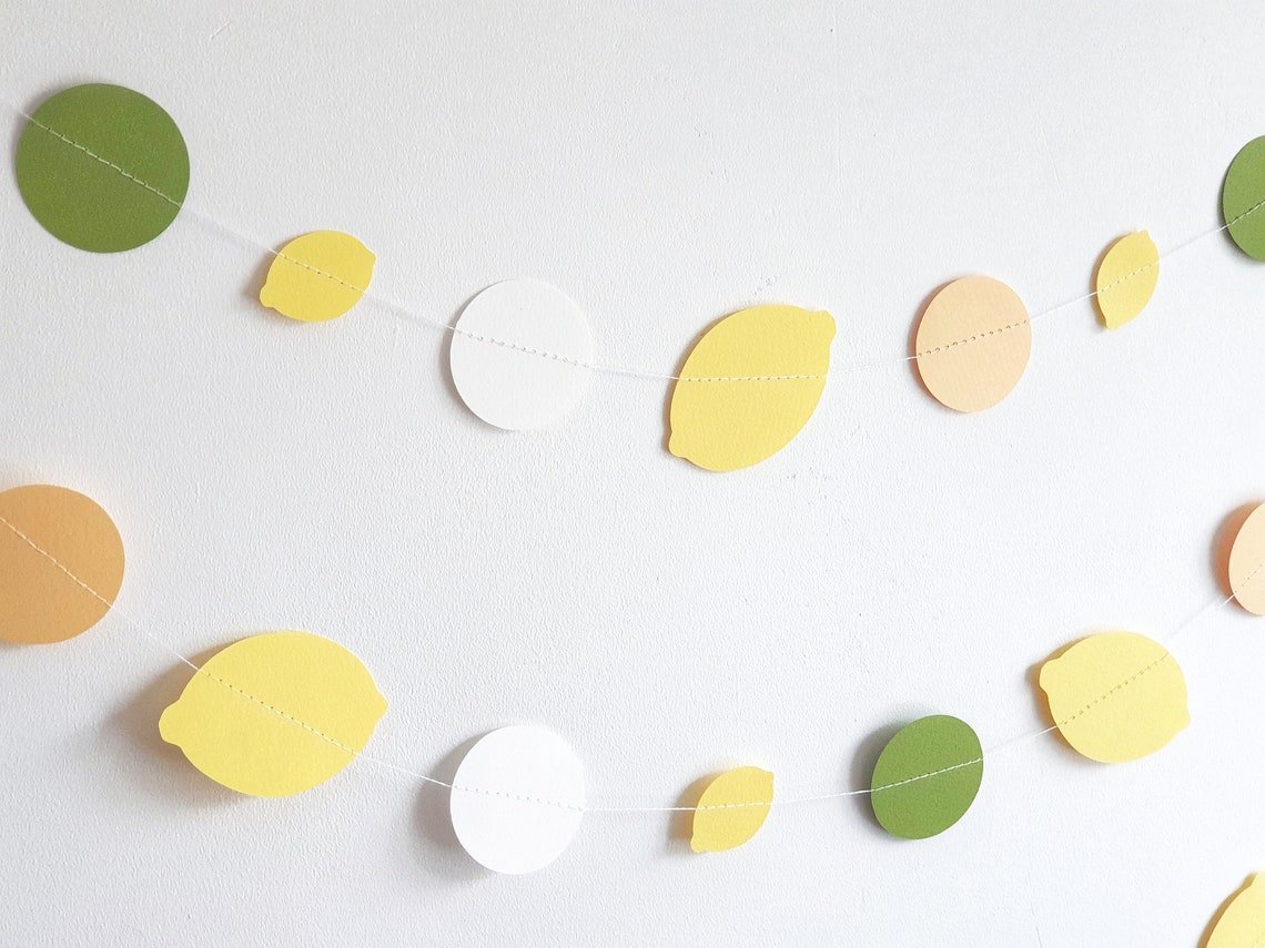 Lemon Garland, Citrus Party Decoration, Handmade Paper Banner - Etsy
