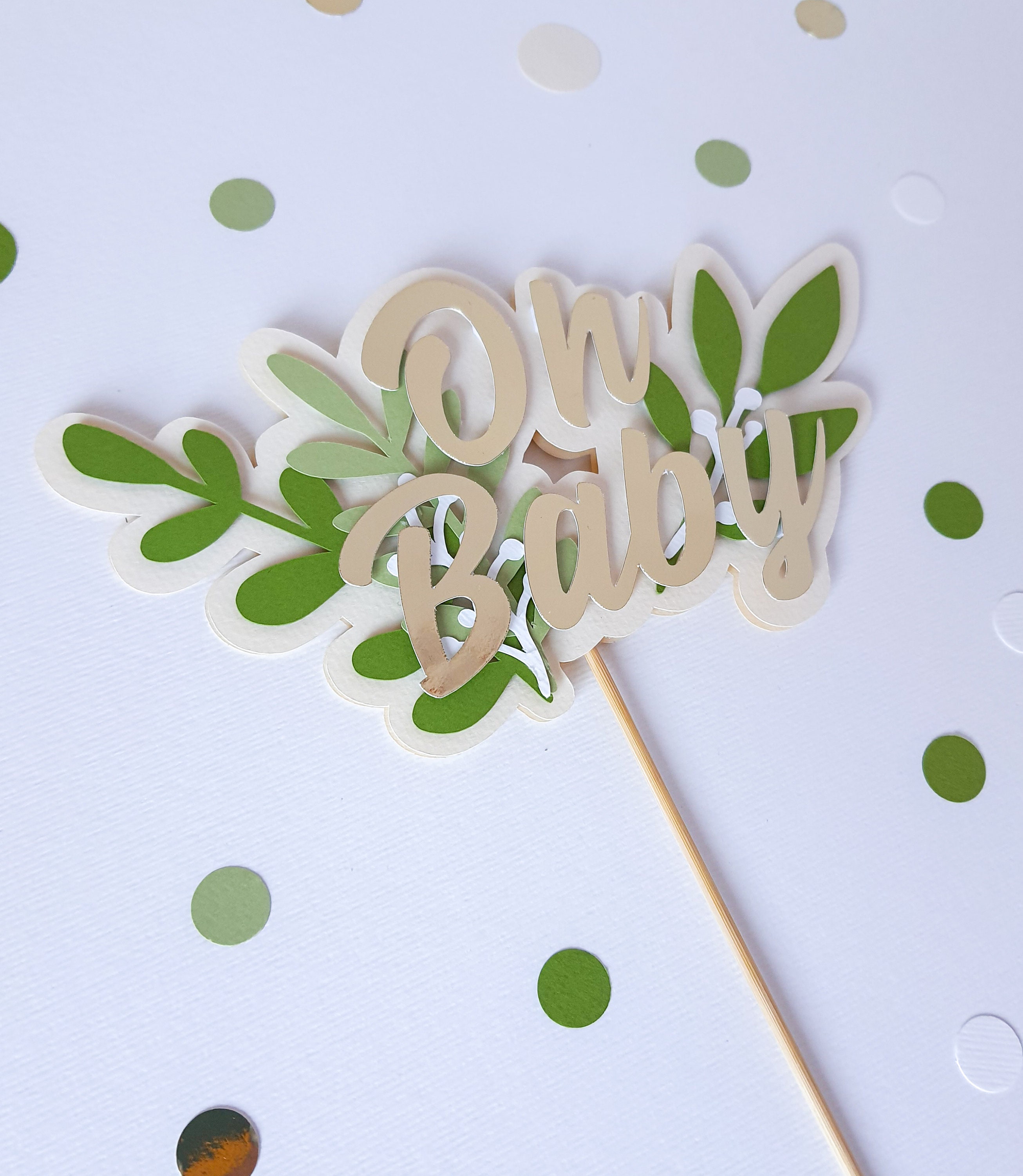 Greenery Cake Topper, Greenery Baby Shower Decorations - Etsy