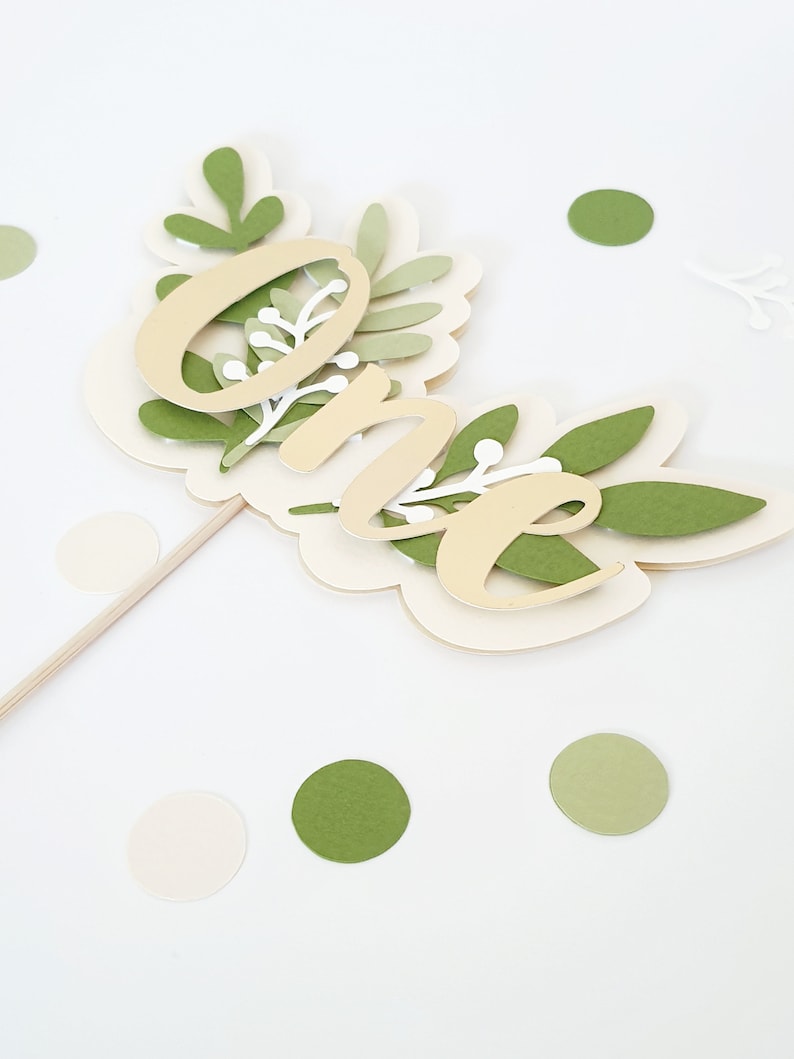 Greenery Cake Topper, Greenery 1st Birthday Decorations - Etsy