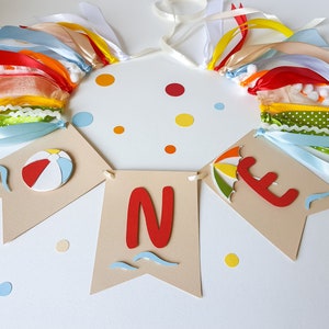 Beach Ball High Chair Banner, First Birthday Pool Party Decor - Etsy
