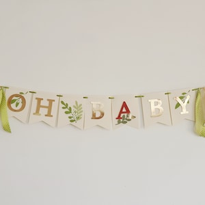 Greenery Baby Shower Banner, Green Gold Ivory Decorations - Etsy