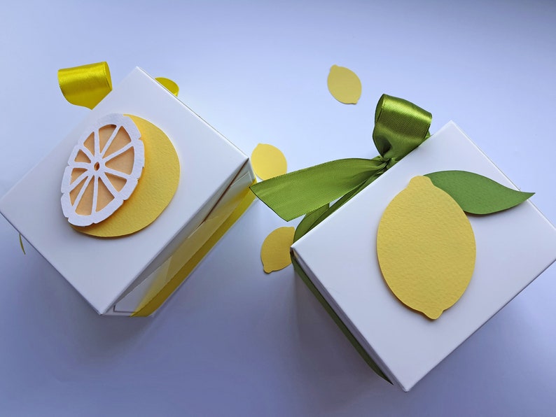Lemon Favor Boxes, Themed Baby Shower Citrus 1st Birthday Party ...